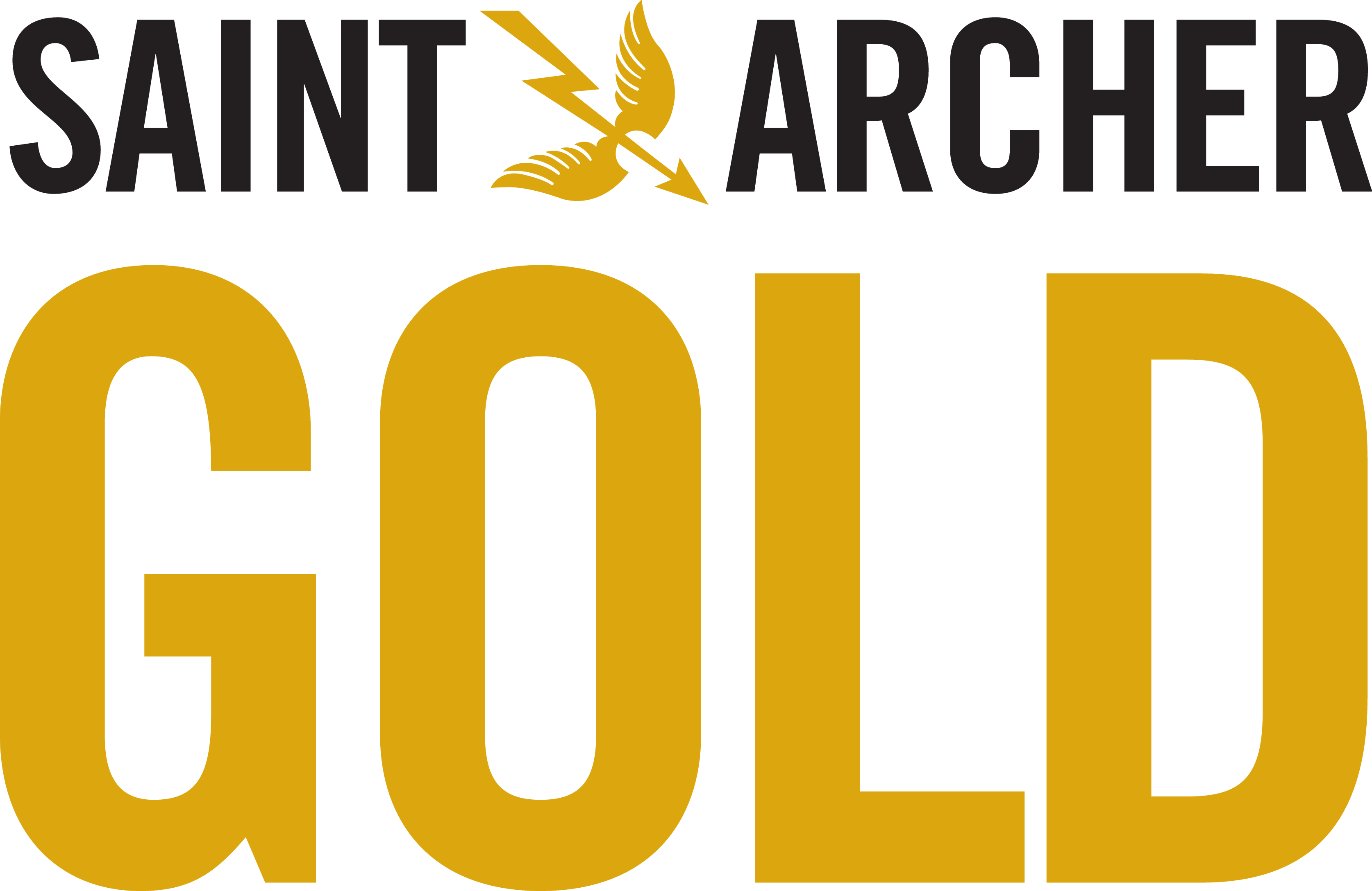 Saint Archer Gold stacked logo | 96.5 Live Free Country